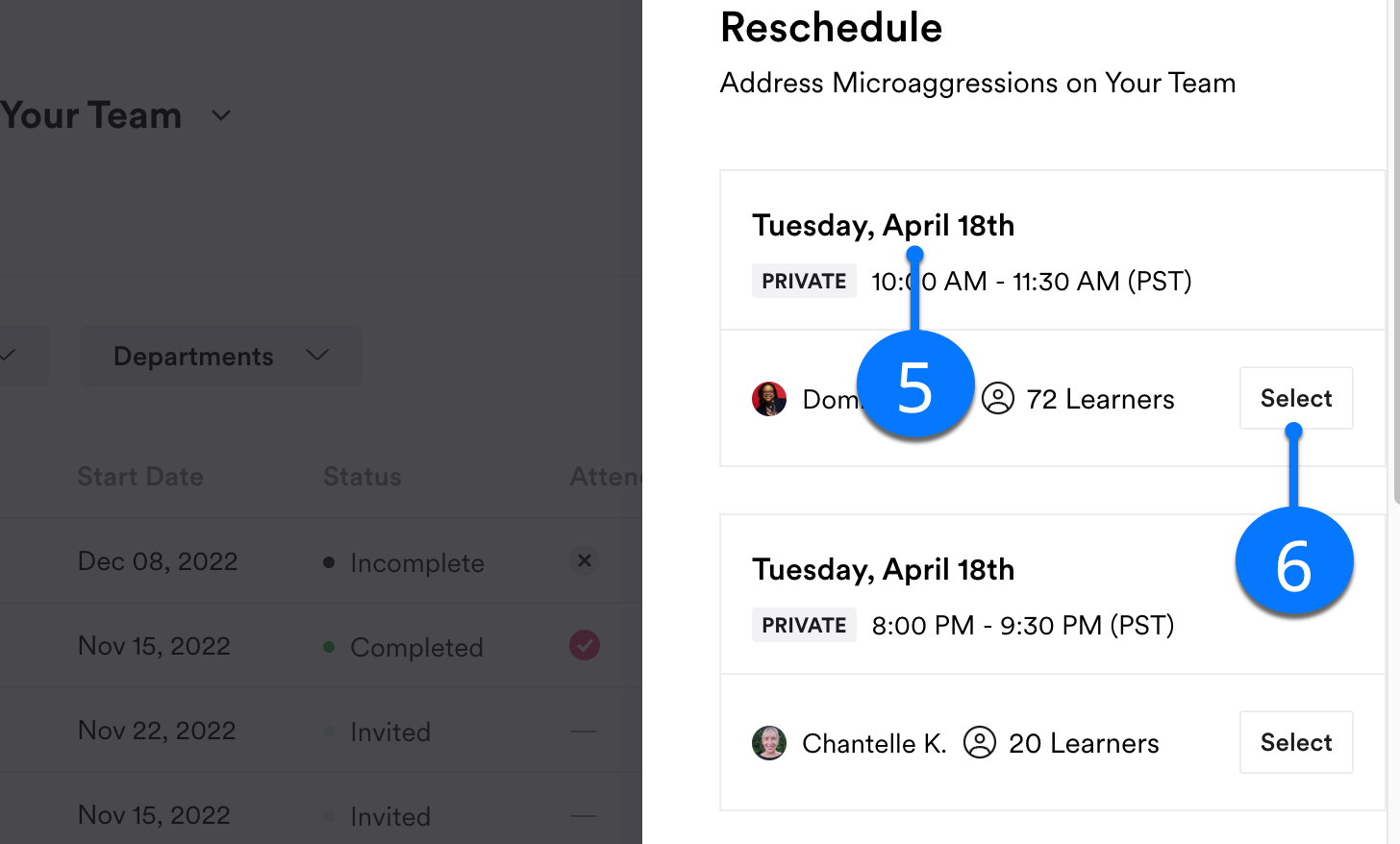 Reschedule Learner – Hone Admin Support