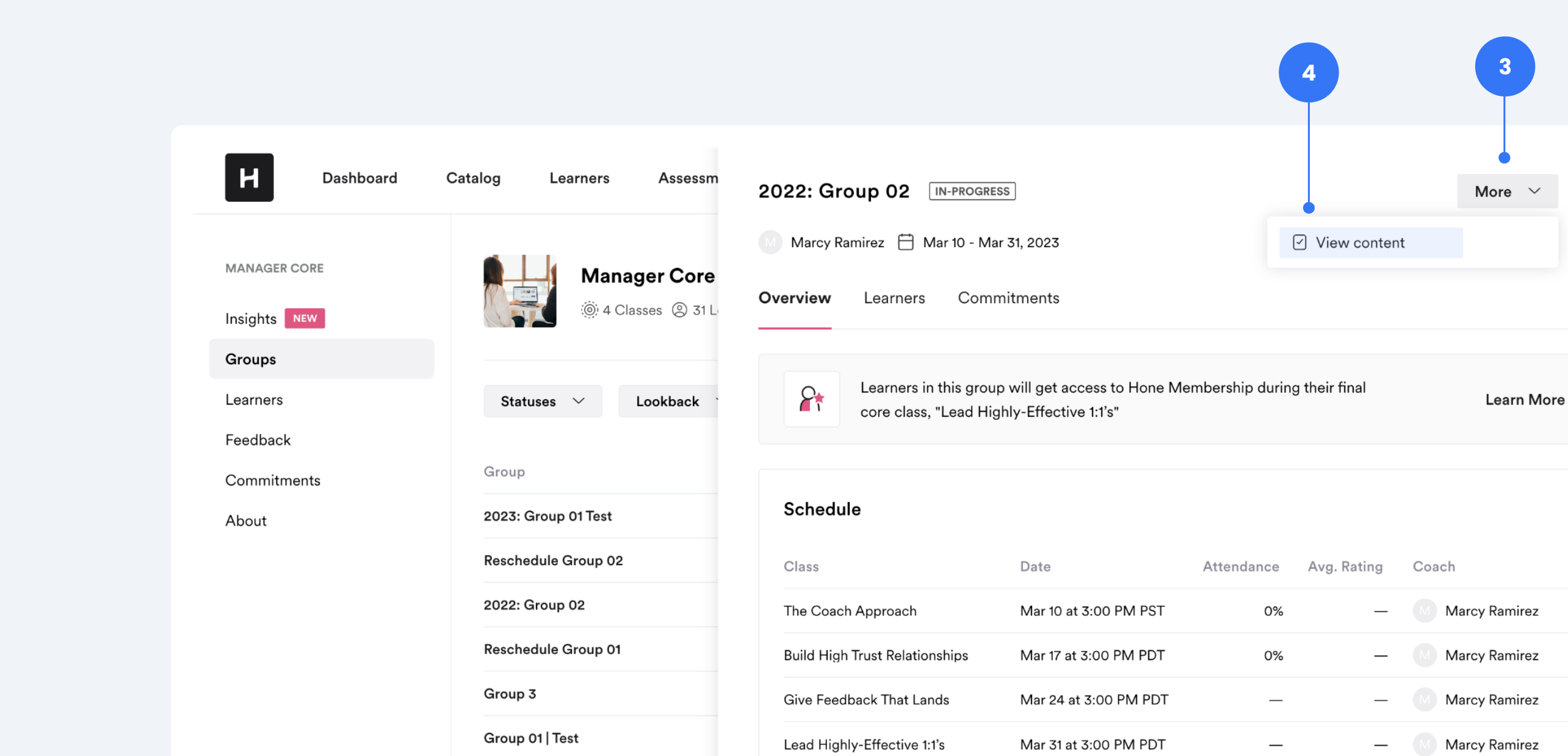 Access Class Content – Hone Admin Support