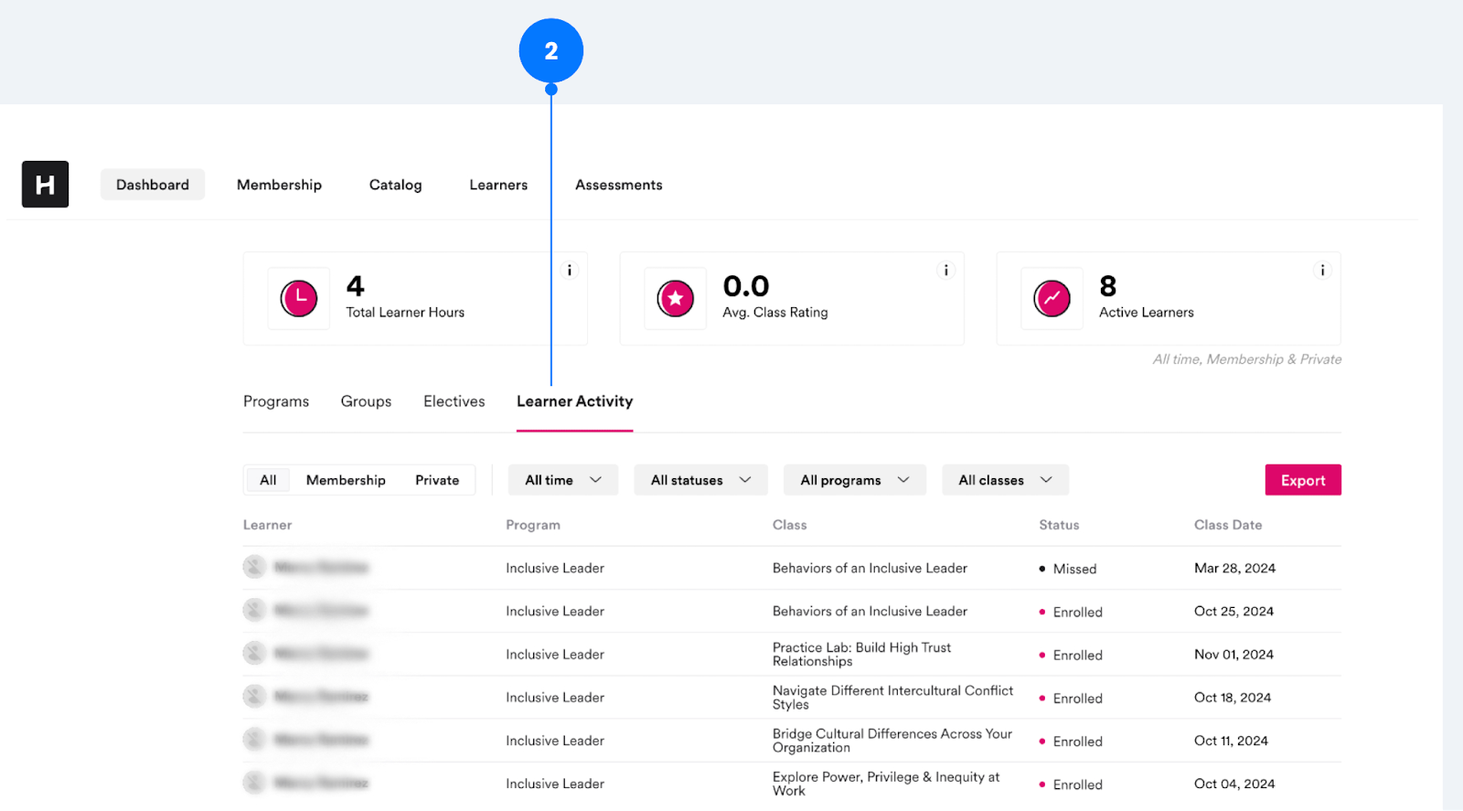 How to Export Learner Data – Hone Admin Support